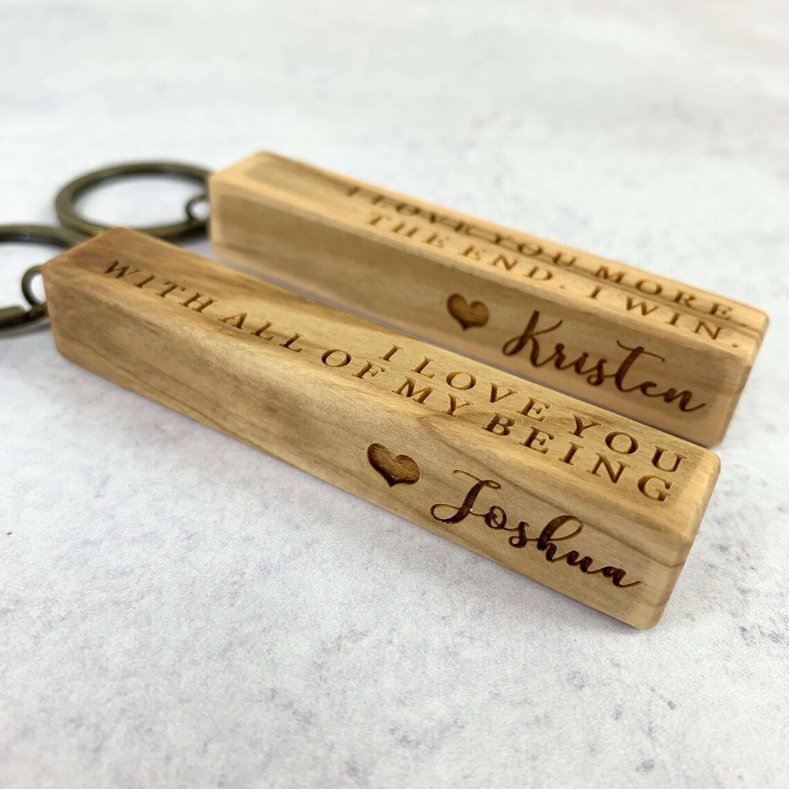 Keychain for Men, Engraved Wood Keychain, Custom Wooden Keychain ...