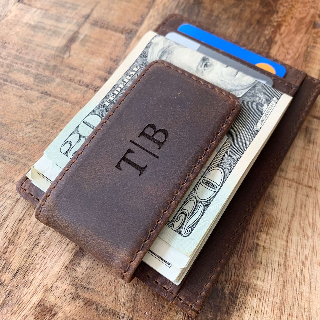 Gift Ideas for Men, Engraved Wallet, Mens Wallet With Money Clip, Gift ...