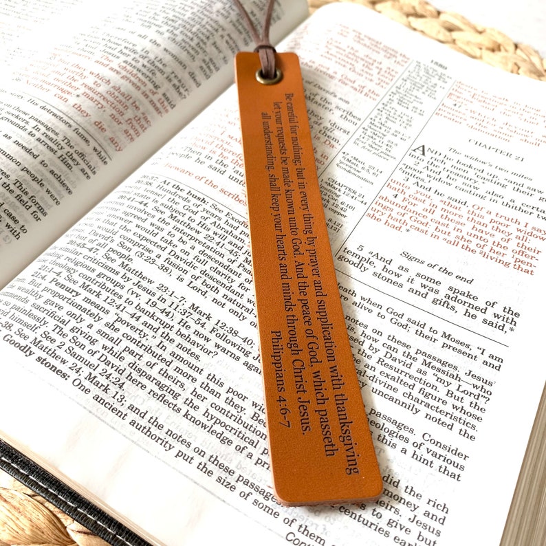 Bible Bookmark Scripture Bookmark Custom Leather Bookmark - Etsy