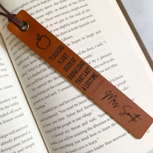 Personalized Custom Teacher End of Year Gift Custom Leather Bookmark ...
