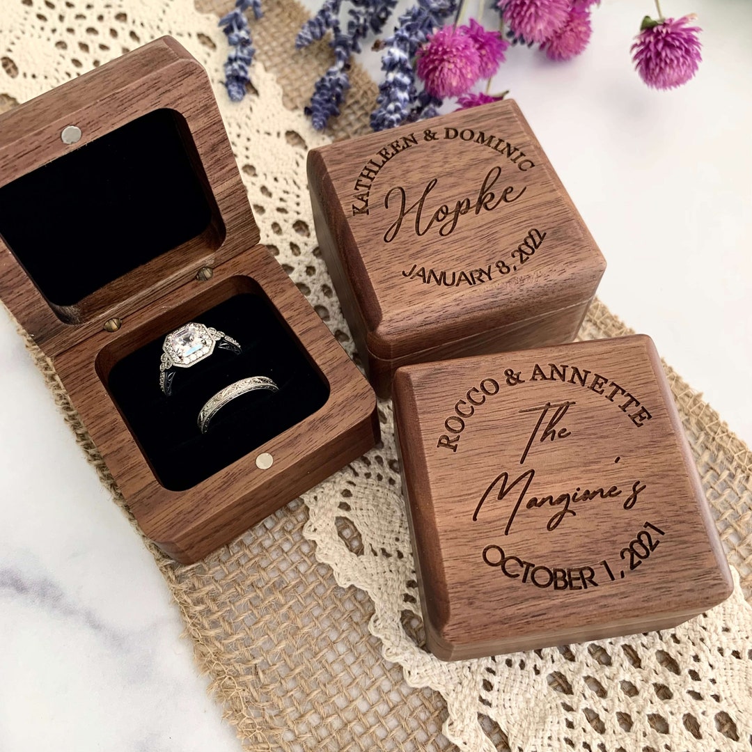 Ring Box for Wedding Ceremony, Wedding Ring Box, Wooden Ring Box ...