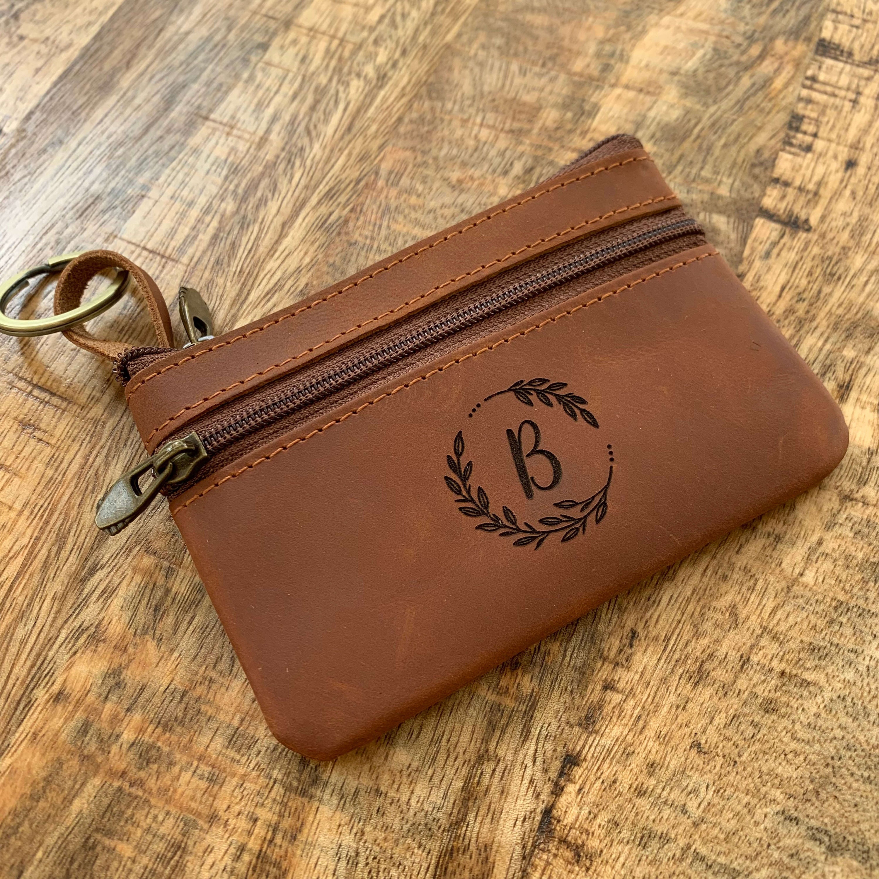 Leather Chain Wallets With Zipper