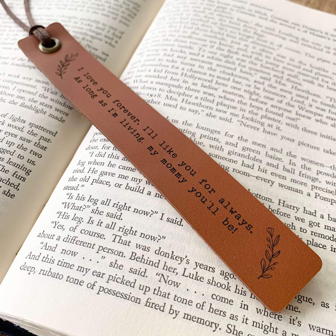 Leather Custom Quote Bookmark, Mom Bookmark, Dad Bookmark, Gift for ...