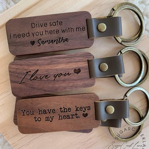 Personalized Key Chain, Wood Keychain, Wooden Keychain, Custom Engraved ...