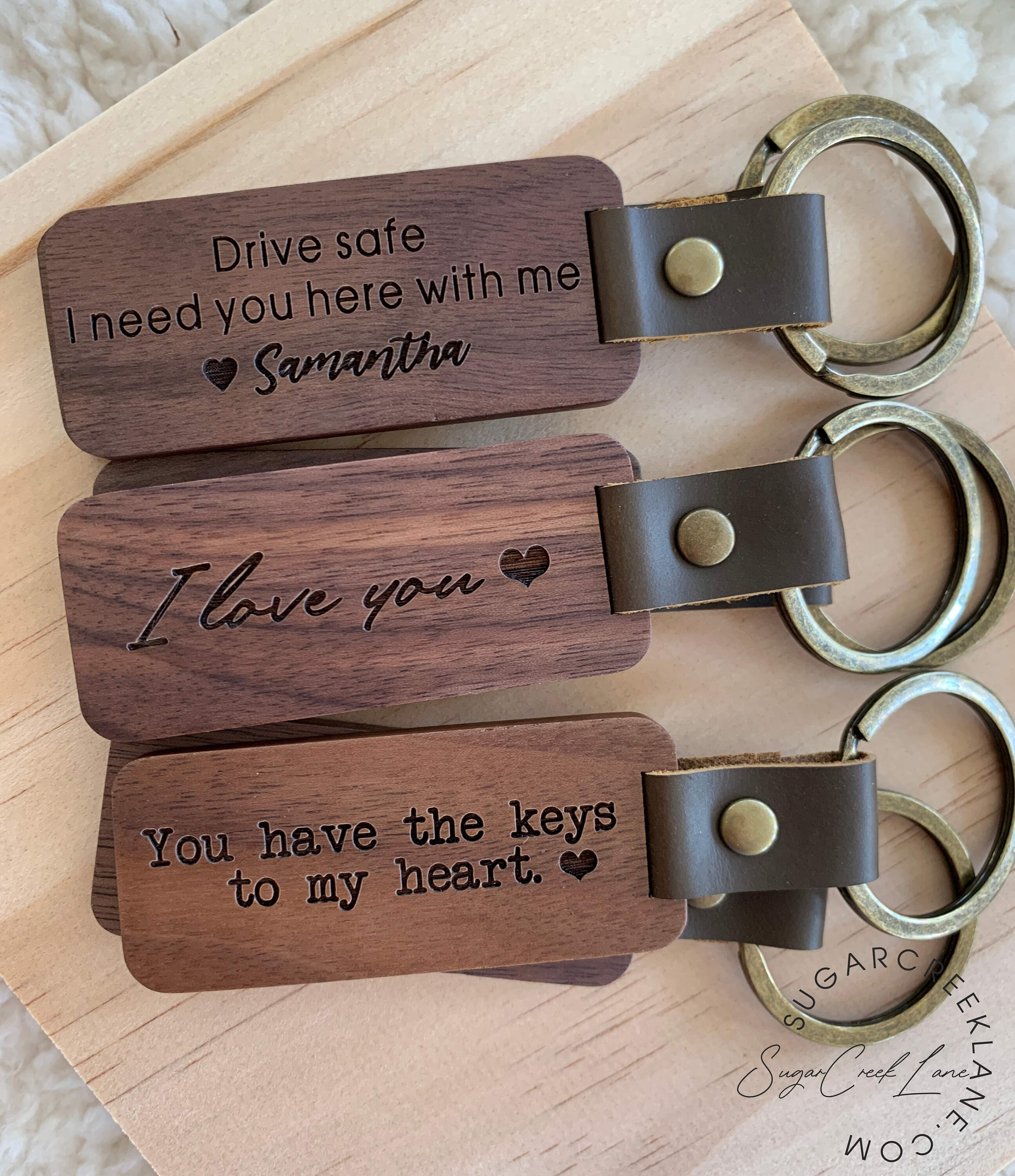 Walnut Wood Engraved Personalized Gift Keychain Gift for | Etsy