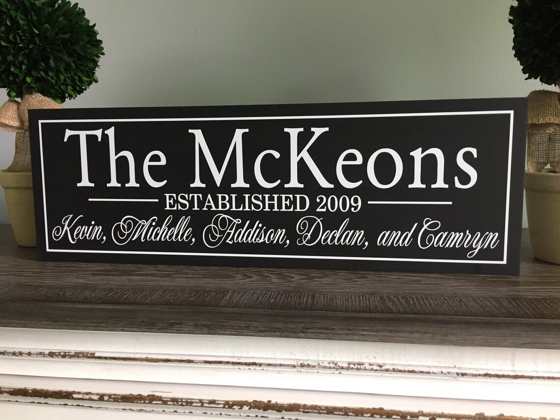 Family Established Signs-Family Est Sign-Last Name Established | Etsy