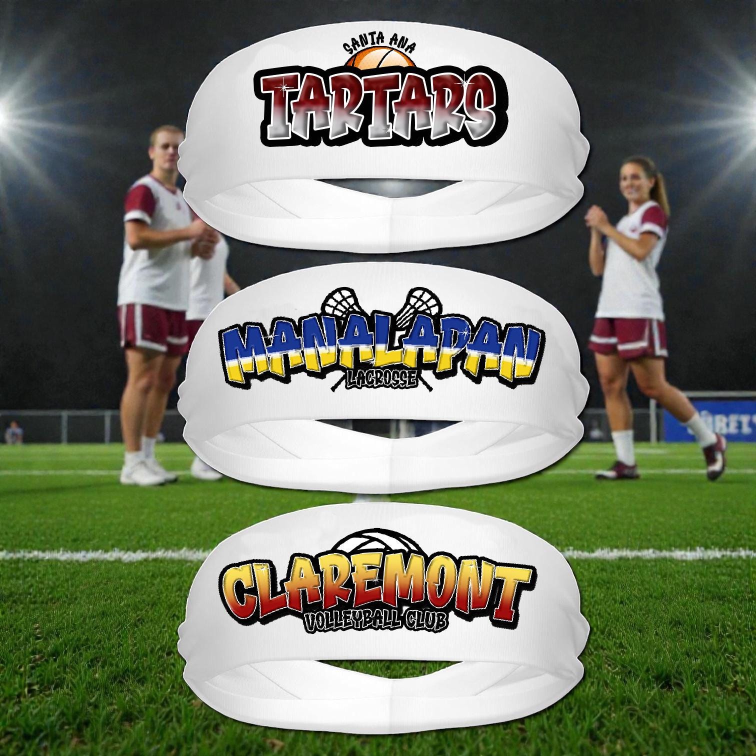 Full Color Sports Headbands, Headbands for Tennis, Lacrosse, Soccer ...