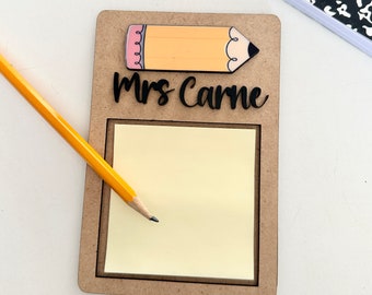 Teacher Sticky Note Holder, Personalized Skeleton Sticky Note Holder ...