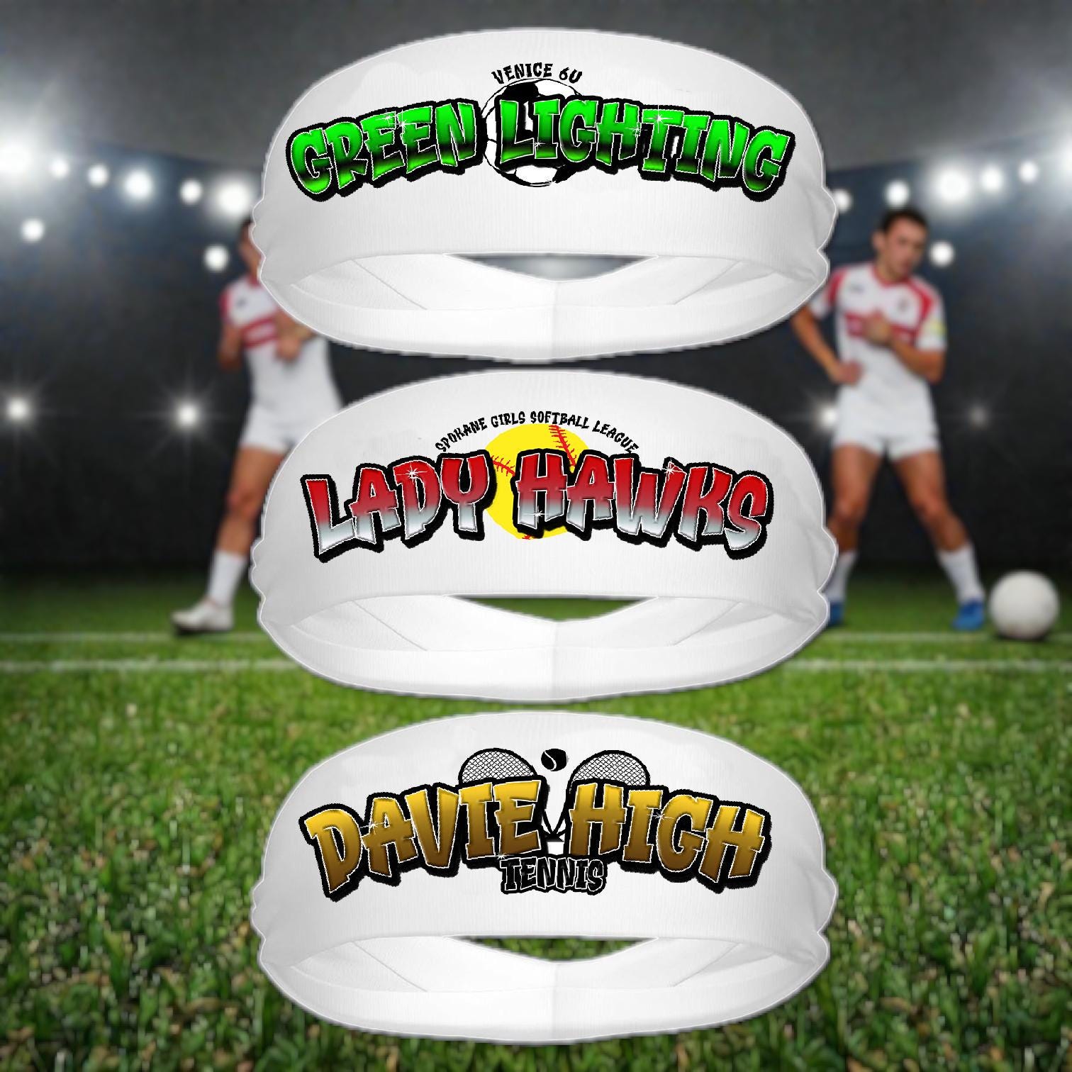 Full Color Sports Headbands, Headbands for Tennis, Lacrosse, Soccer ...