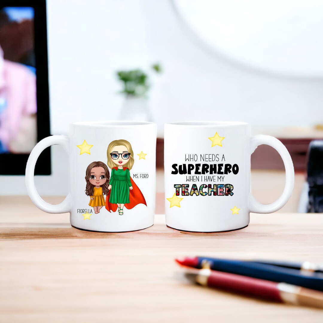 Superhero Mug, Teacher Mug, Teacher Gift - Etsy