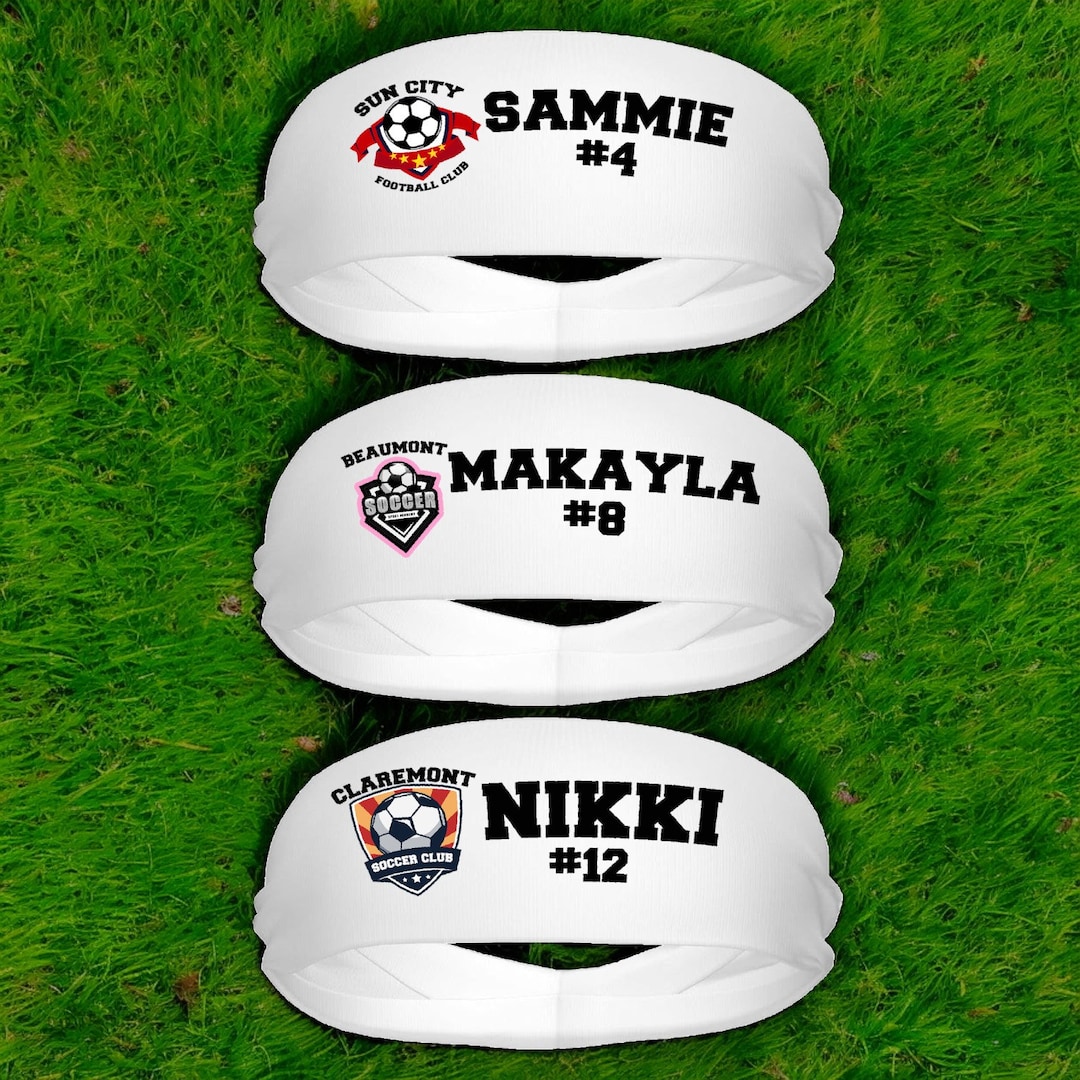 Soccer Personalized Headbands, Team Headbands, Custom Headbands - Etsy