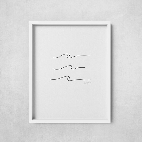 Wave Line Drawing - Etsy