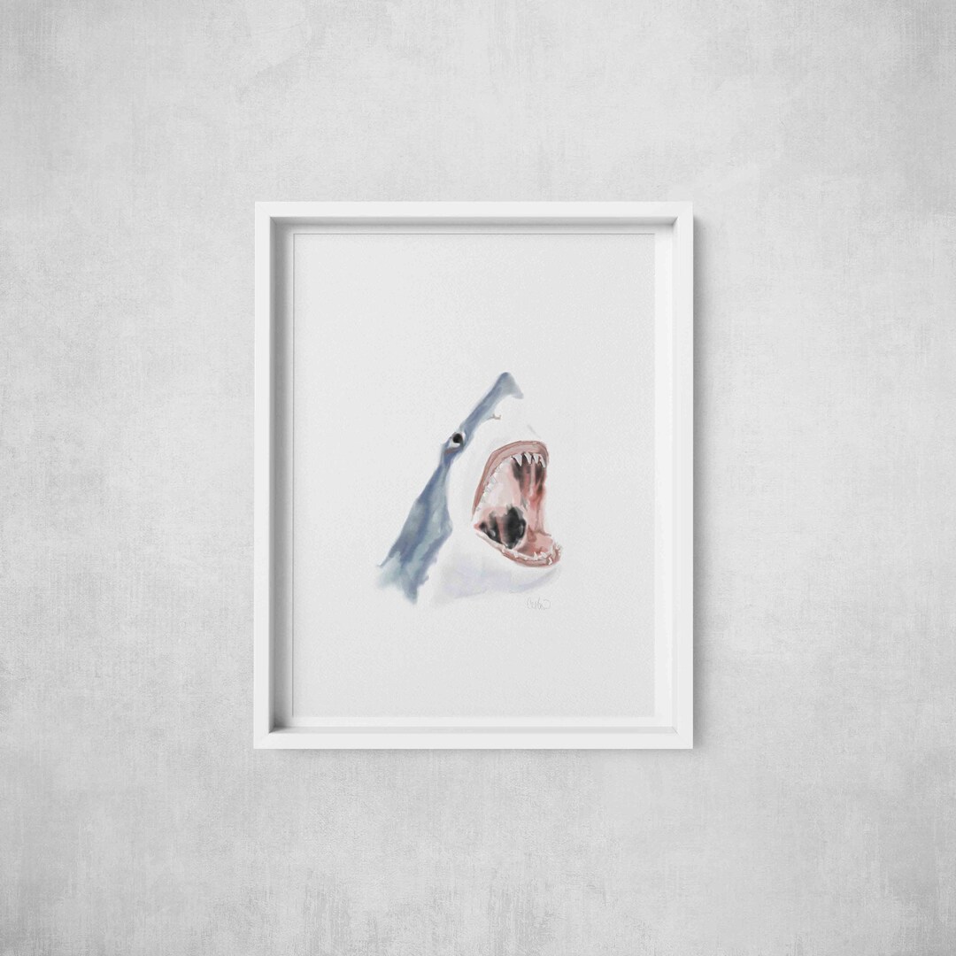 Shark Poster Print – Bold Coastal Wall Decor for Ocean and Marine Life ...