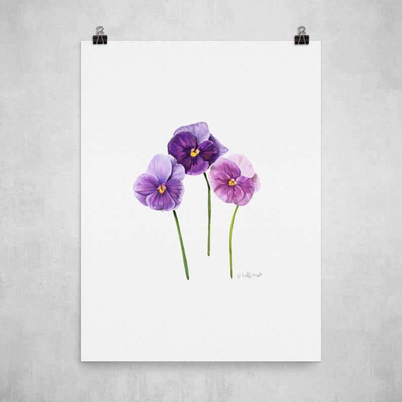 Violet Digital Painting / Violet Flower / Purple Flower Painting ...
