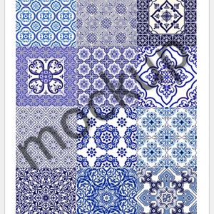 Italian Tile Mediterranean Amalfi Positano Blue and White Tile Pattern ...