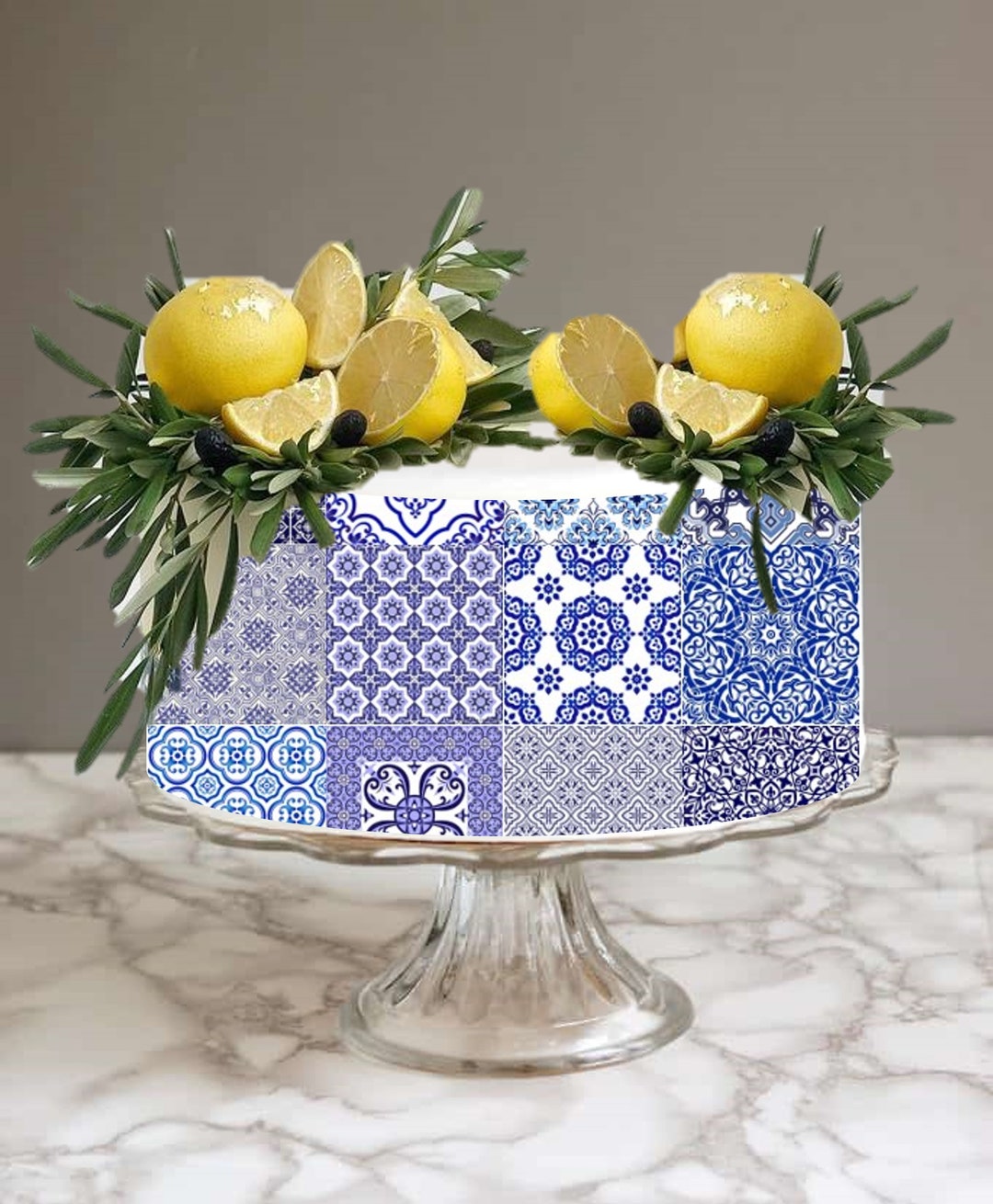 Italian Tile Mediterranean Amalfi Positano Blue and White Tile Pattern ...