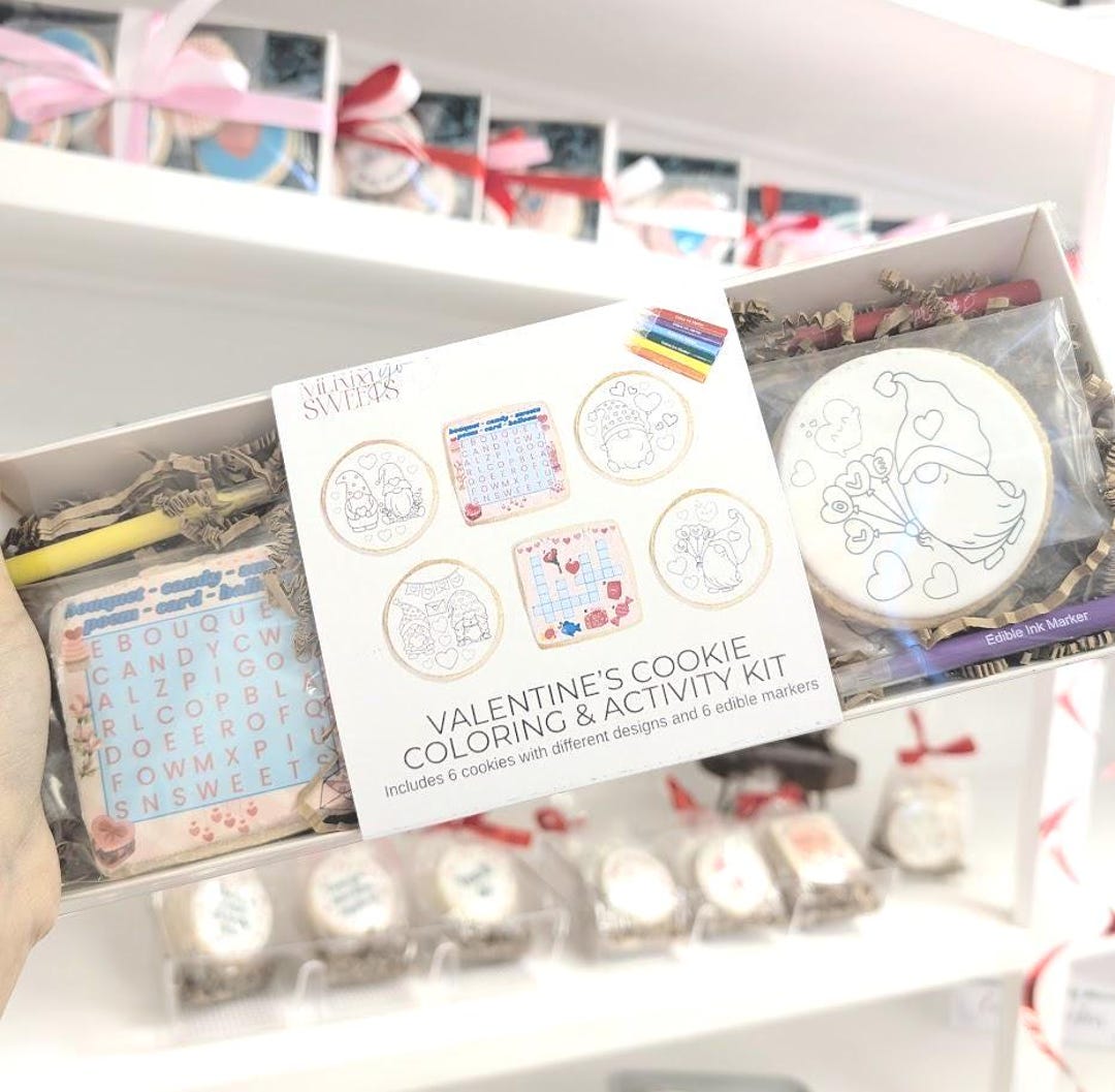 Valentine Cookie Coloring and Activity Kit: DIY Cookies With Edible ...