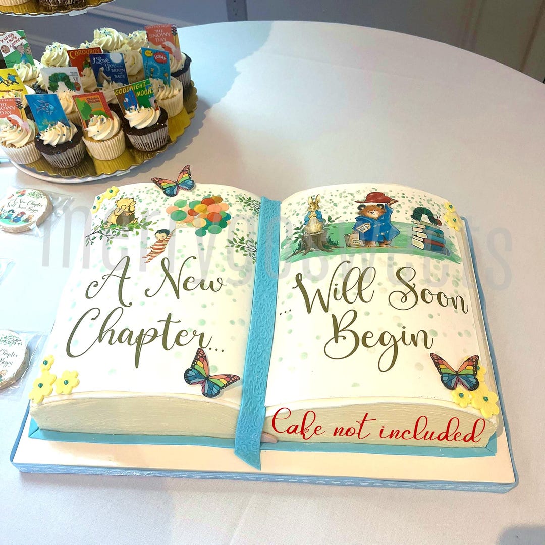 A New Chapter Will Soon Begin Cake Topper Storybook Inspired Print ...