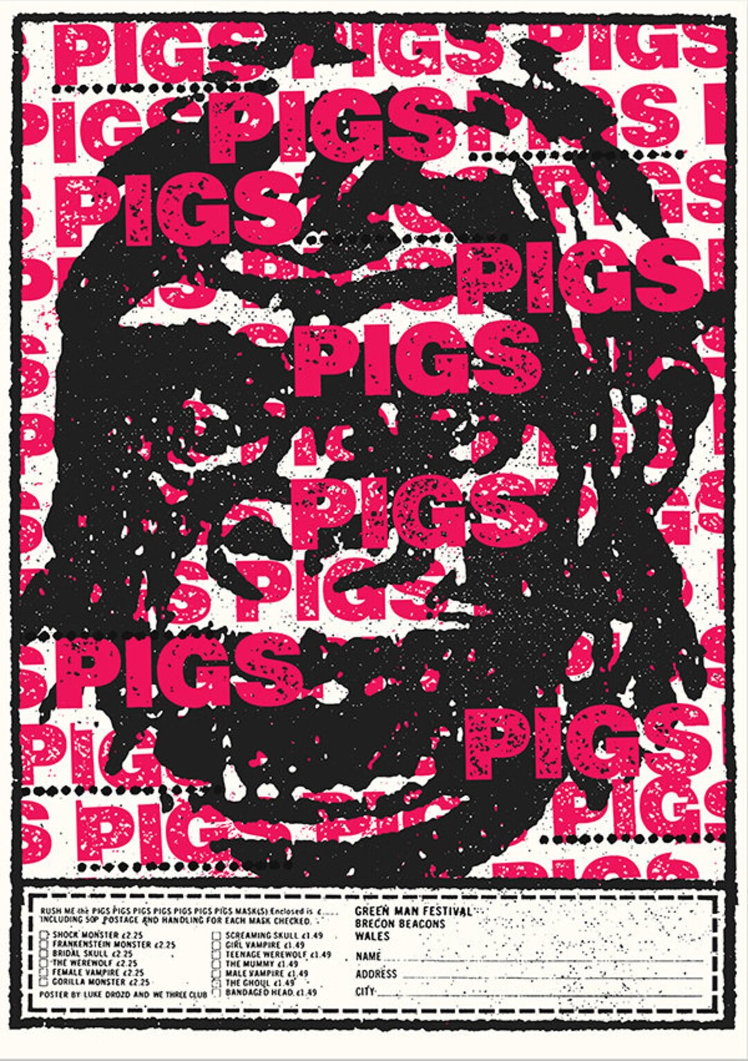 Pigs Pigs Pigs Pigs Pigs Pigs Pigs Poster - Green Man 2019 - Etsy
