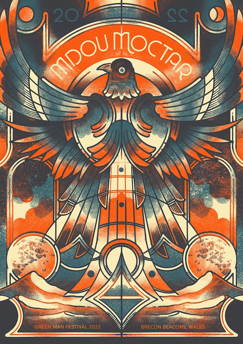 MDOU MOCTAR Official Poster - Green Man 2022 - Etsy