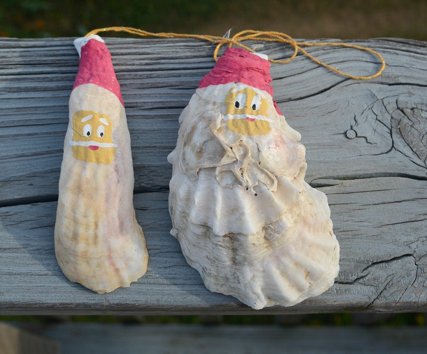 Santa Claus Oyster Shell Christmas Ornament Decoration - Etsy