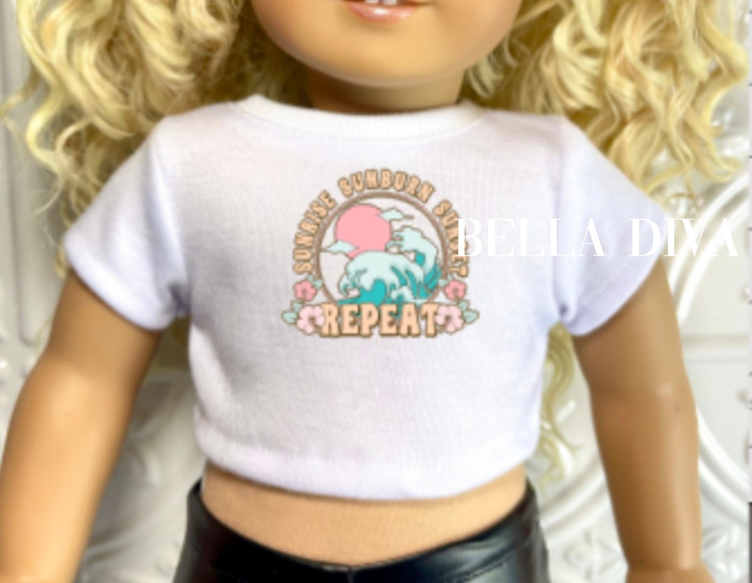 18 Girl Doll CROP TOP SHIRT Personalized Doll Tee Shirt Create Your Own ...