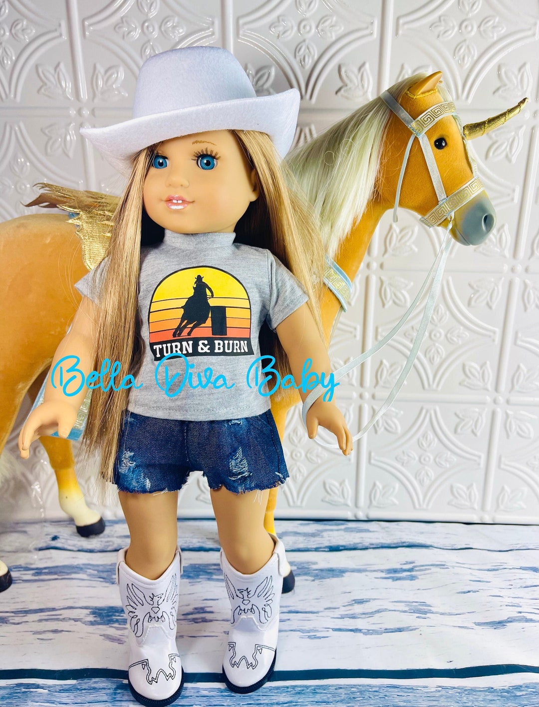 18 Doll COWGIRL WHITE HAT adorable Fancy Rodeo Western - Etsy