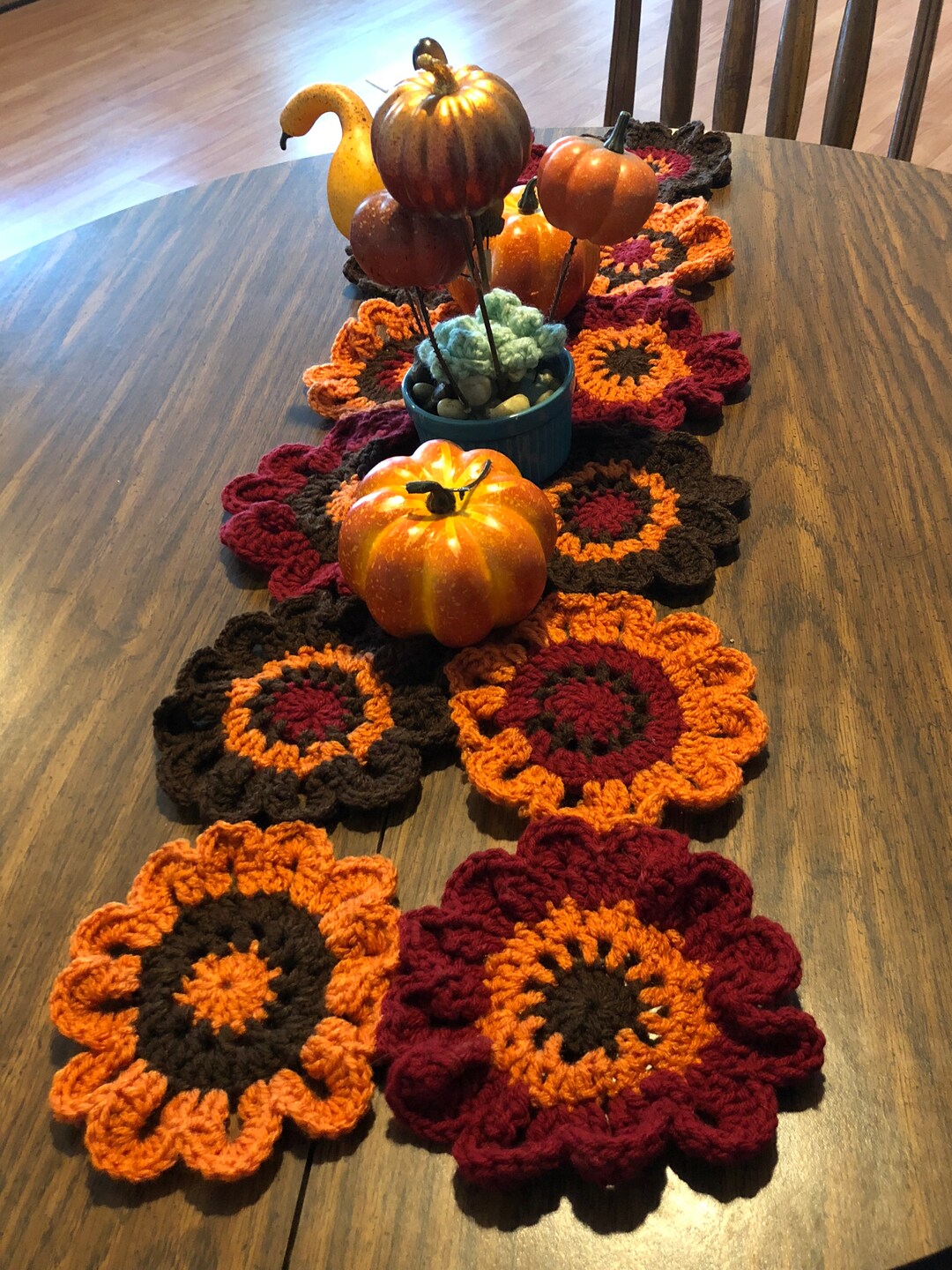 Crochet Table Runner in Fall Colors - Etsy