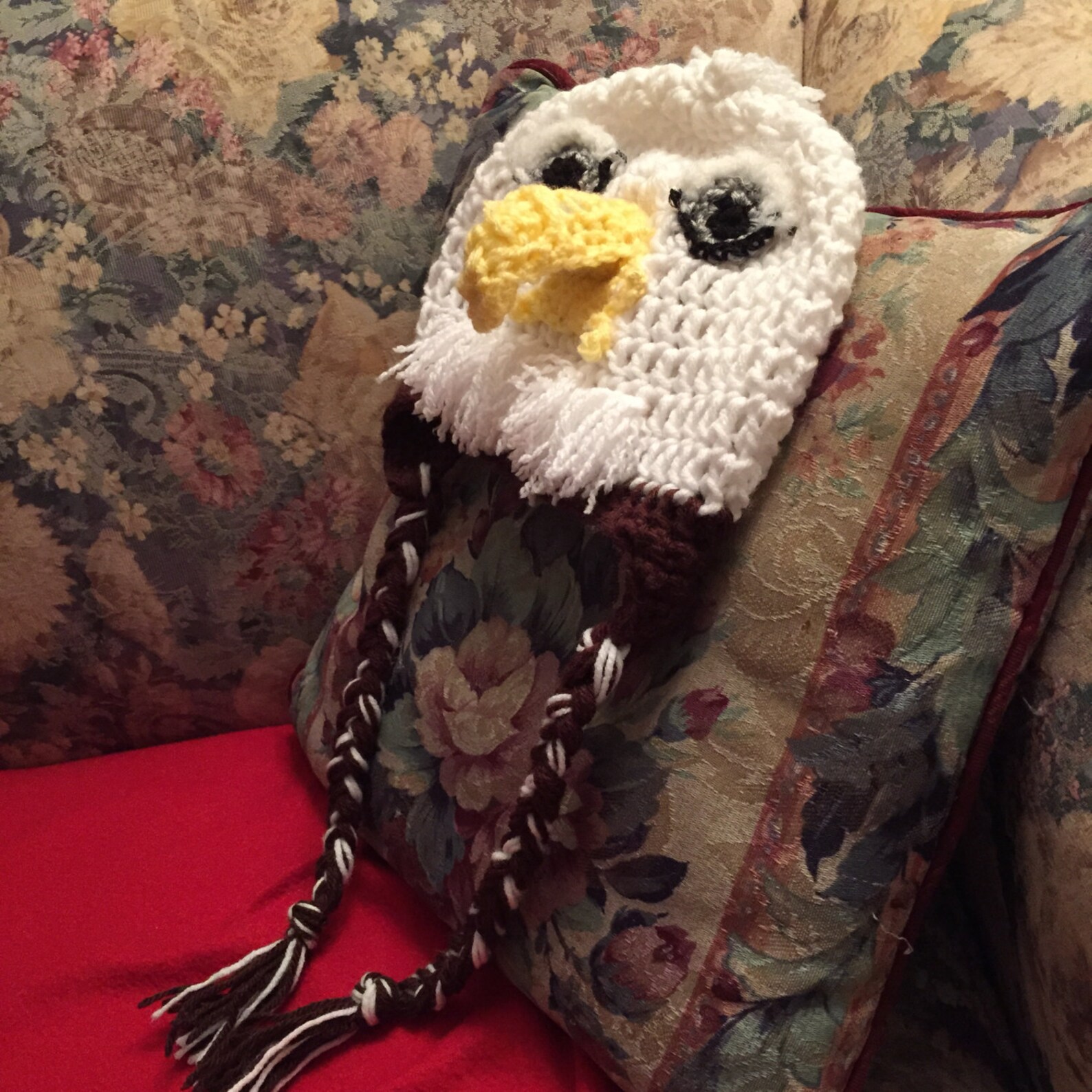 Bald Eagle Crochet Hat With Earflaps and Braids - Etsy