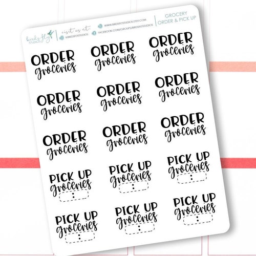 Order Groceries Pick up Groceries Stickers / Planner Grocery - Etsy