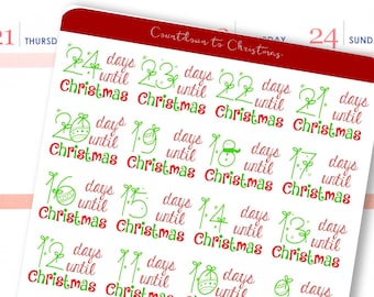 Christmas Countdown Stickers Perfect for Your Planner or - Etsy