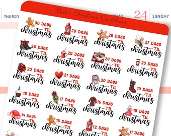 Christmas Countdown Stickers - Etsy