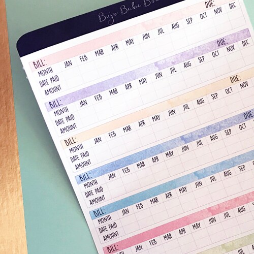 Bujo Budget Tracker Stickers Bullet Journal Stickers / - Etsy