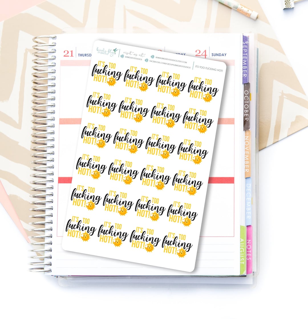 It's Too F*cking Hot Stickers / Summer Sticker / Hate Summer Stickers ...