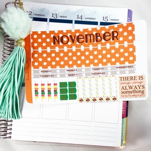 November MONTHLY Kit Planner Stickers Monthly Spread for Erin Condren ...