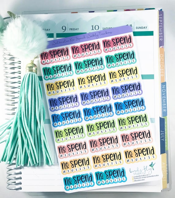 Expense Tracking NO SPEND STICKERS Planner Stickers for Erin Condren ...