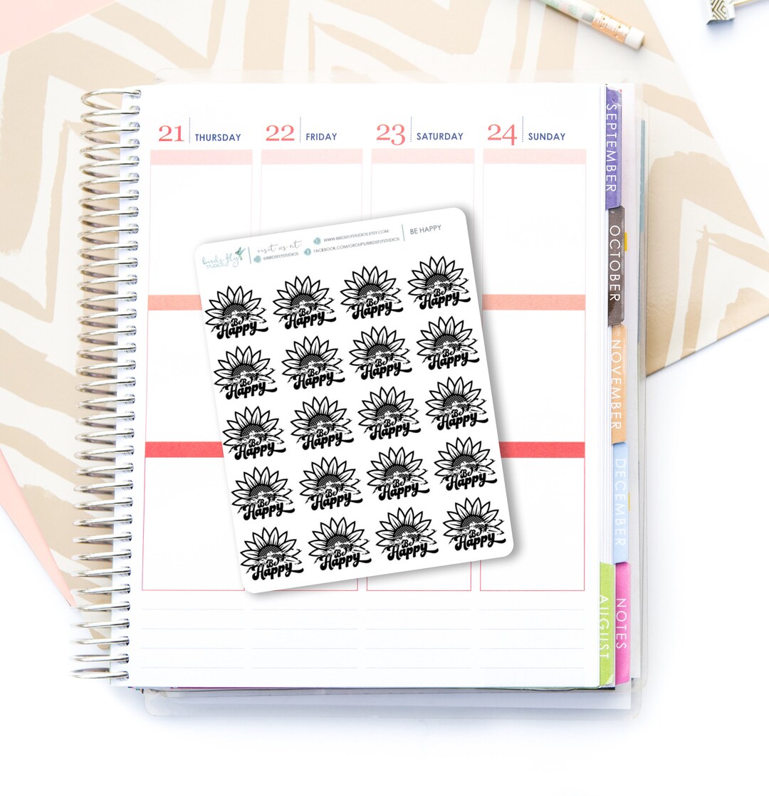 Planner Stickers Be Happy Words / Snarky Planner Stickers / Snarky ...