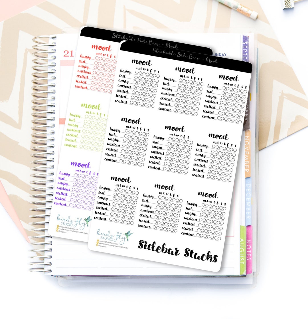 Mood Planner Sticker | Side Bar Stacks for Erin Condren Planner Sticker ...