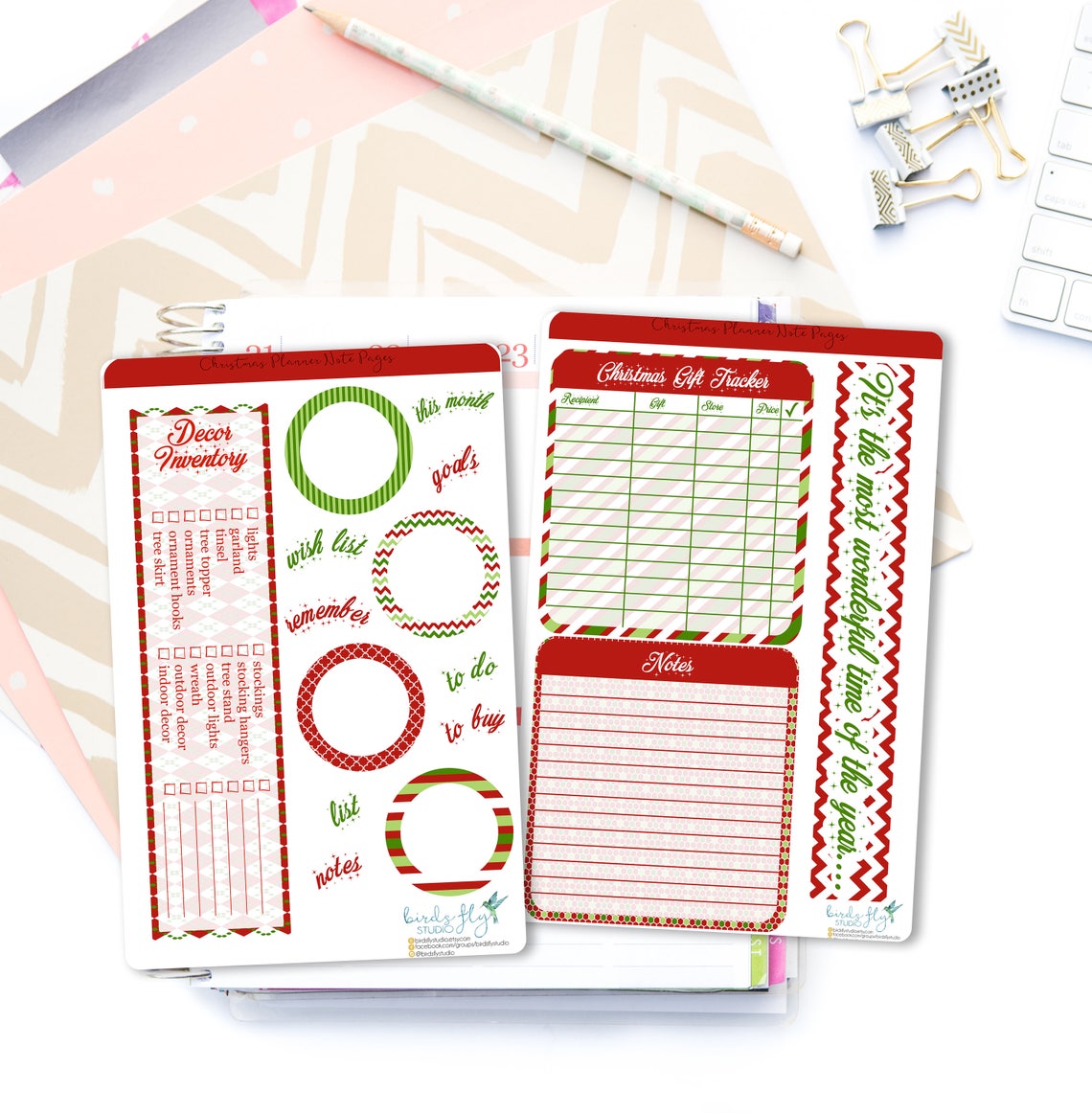 Christmas Note Page Stickers / Christmas Note Page Stickers - Etsy