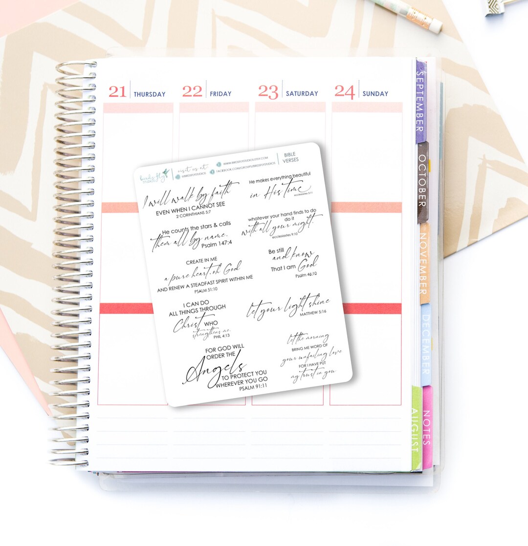 Planner Bible Verse Stickers / Bible Journaling Stickers / Bible ...