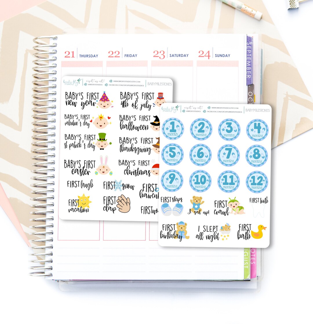 Baby Milestone Sticker Set / Baby's First Stickers / Baby Monthly ...