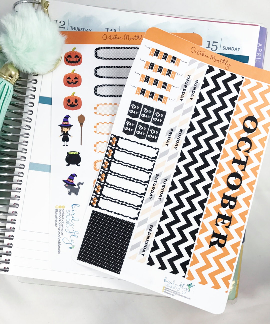 October MONTHLY Kit Planner Stickers | Monthly Spread for Erin Condren ...