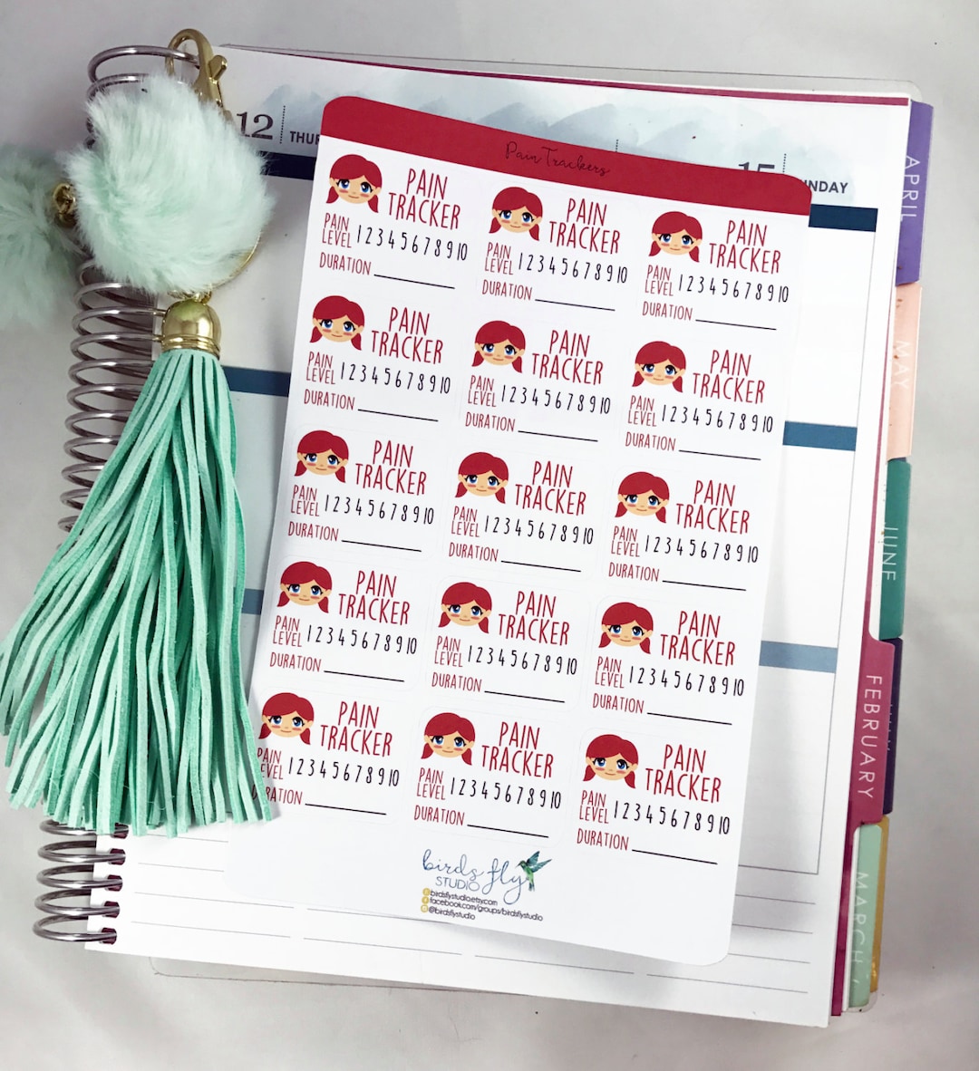 Pain Tracker Stickers | Planner Pain Stickers for Erin Condren / Health ...