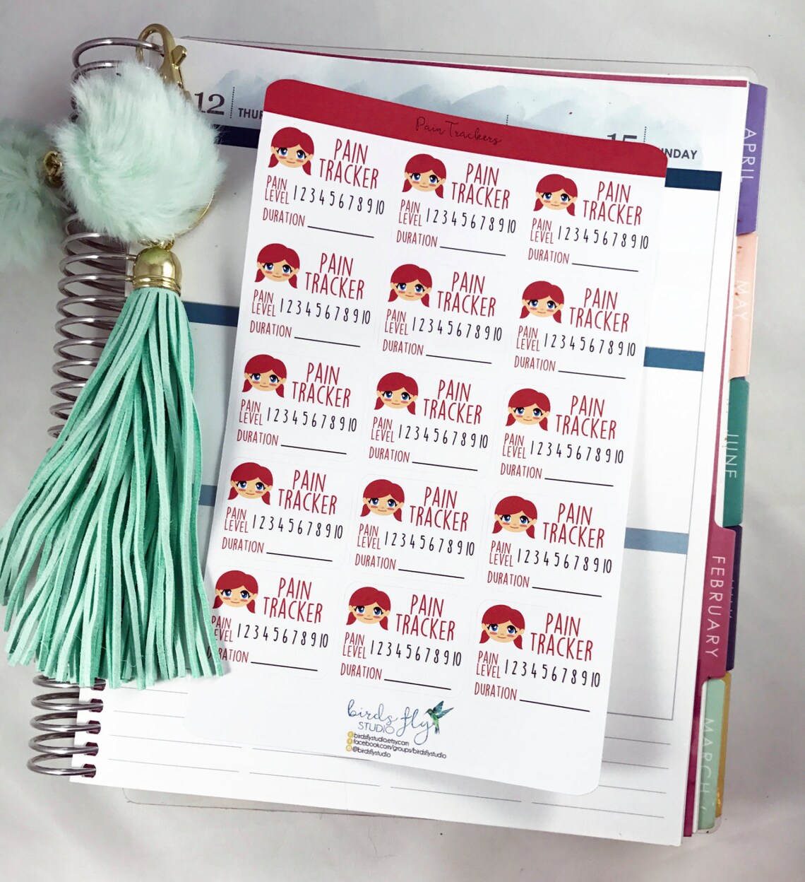 Pain Tracker Stickers | Planner Pain Stickers for Erin Condren / Health ...