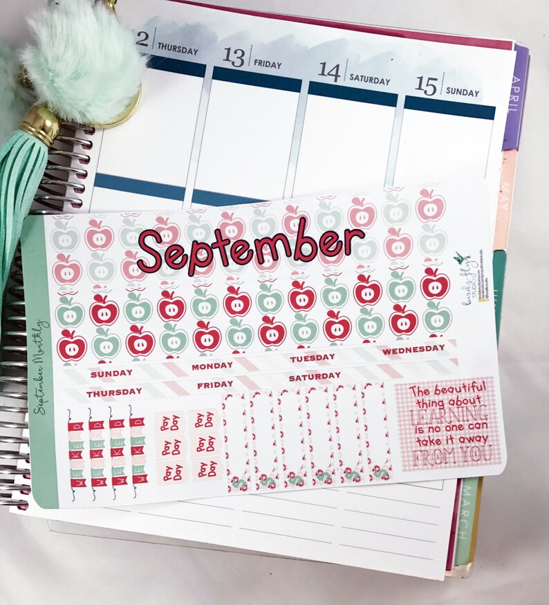 September MONTHLY Kit Planner Stickers | Monthly Spread for Erin ...