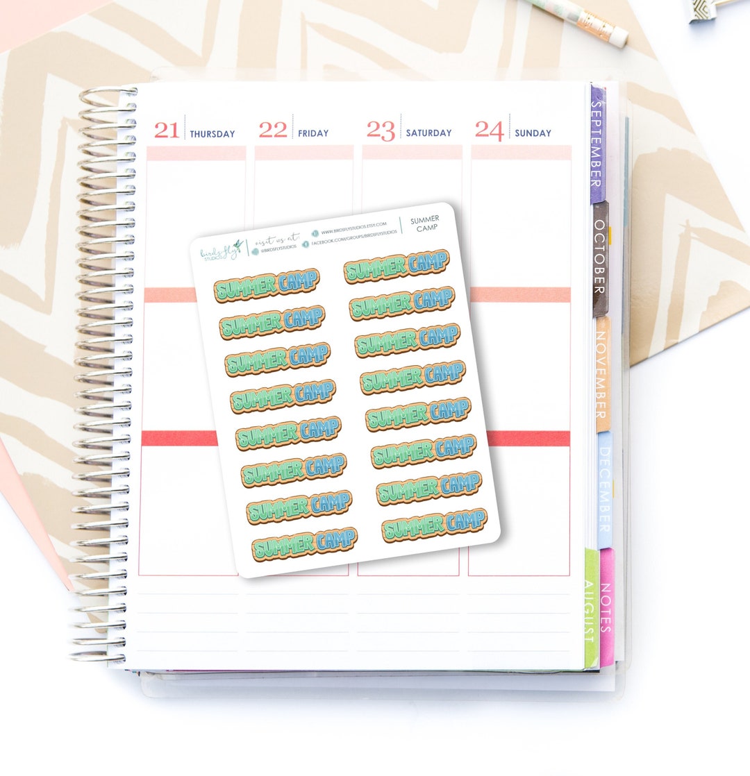 Planner Stickers Summer Camp / Summer Camp Planner Stickers / Sleepaway ...