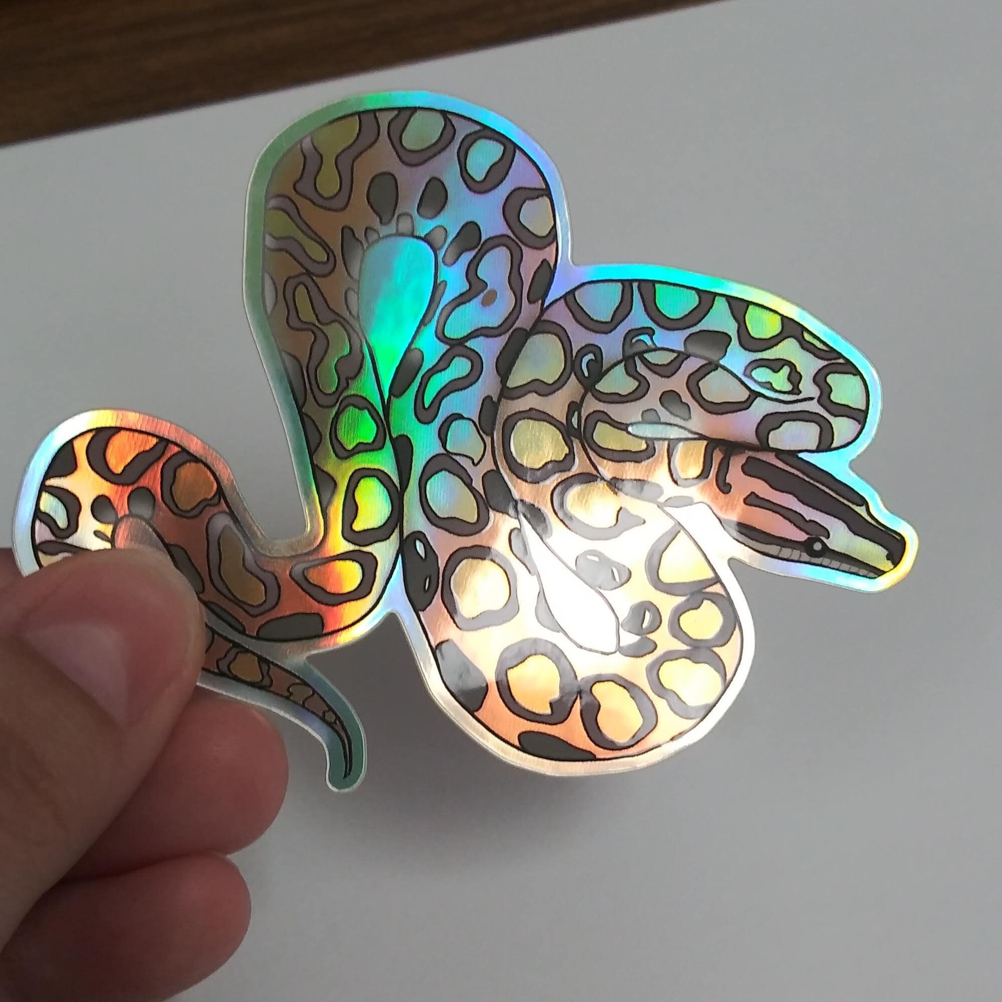 Holographic Rainbow Boa Sticker - Etsy