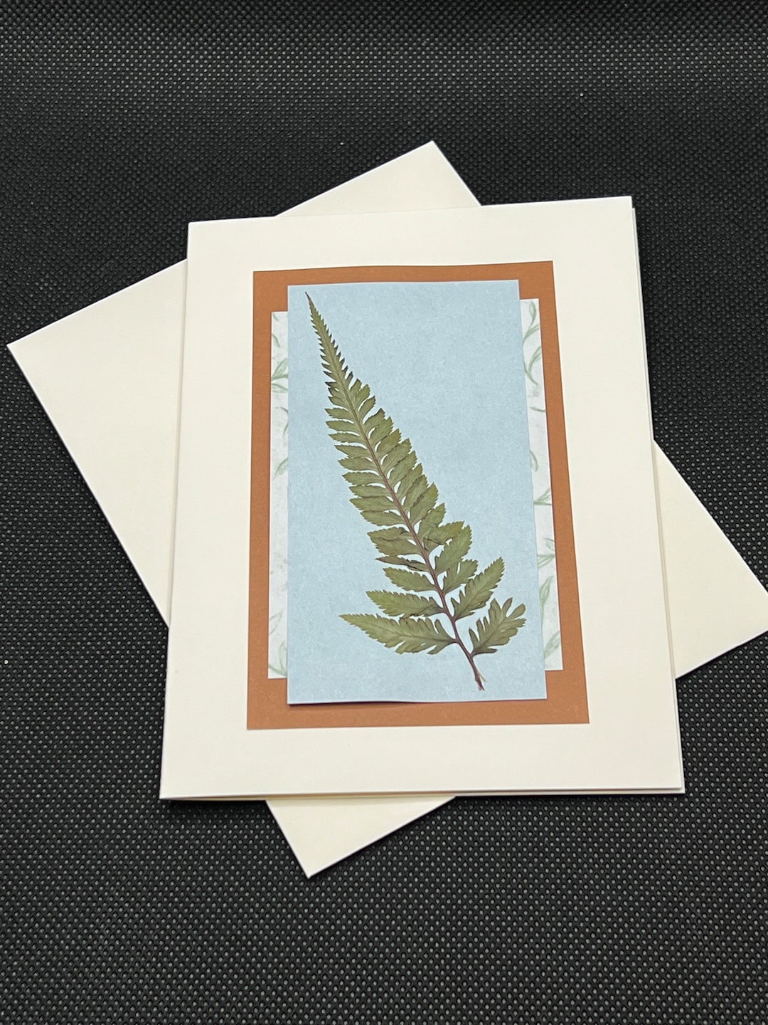 Handmade Pressed Fern Leaf Frond Card Real Dried Leaves Note - Etsy