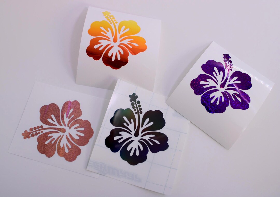 Hibiscus Flower Vinyl Decal: Tropical Car, Laptop, Water Bottle Sticker ...