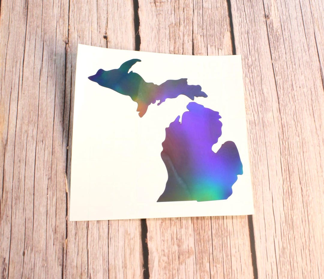 Michigan Vinyl Decal – Permanent Mitten State Sticker for Cars, Laptops ...
